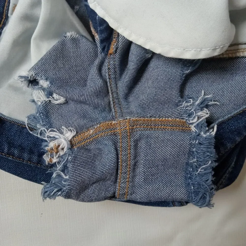 Windsor | Shorts | Windsor Blue Dark Wash Distressed Raw Edge Hem Denim ...